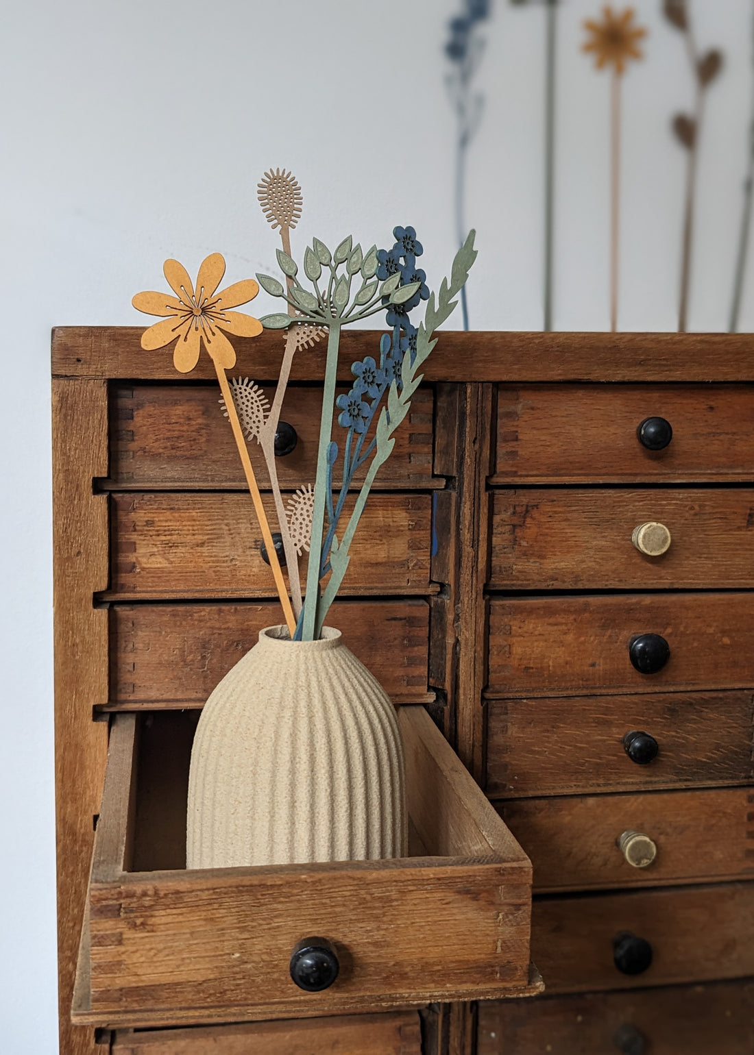 a posy of laser cut spring flowers to gift by Hannah Nunn