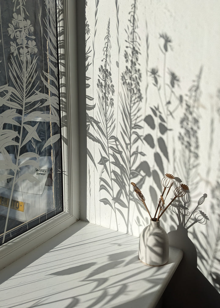 window film with meadow and nature designs by designer Hannah Nunn
