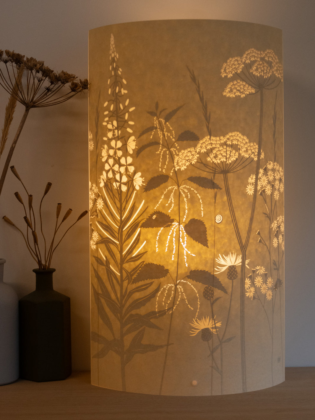 glowing parchment paper feature lamps with cut out nature designs ...