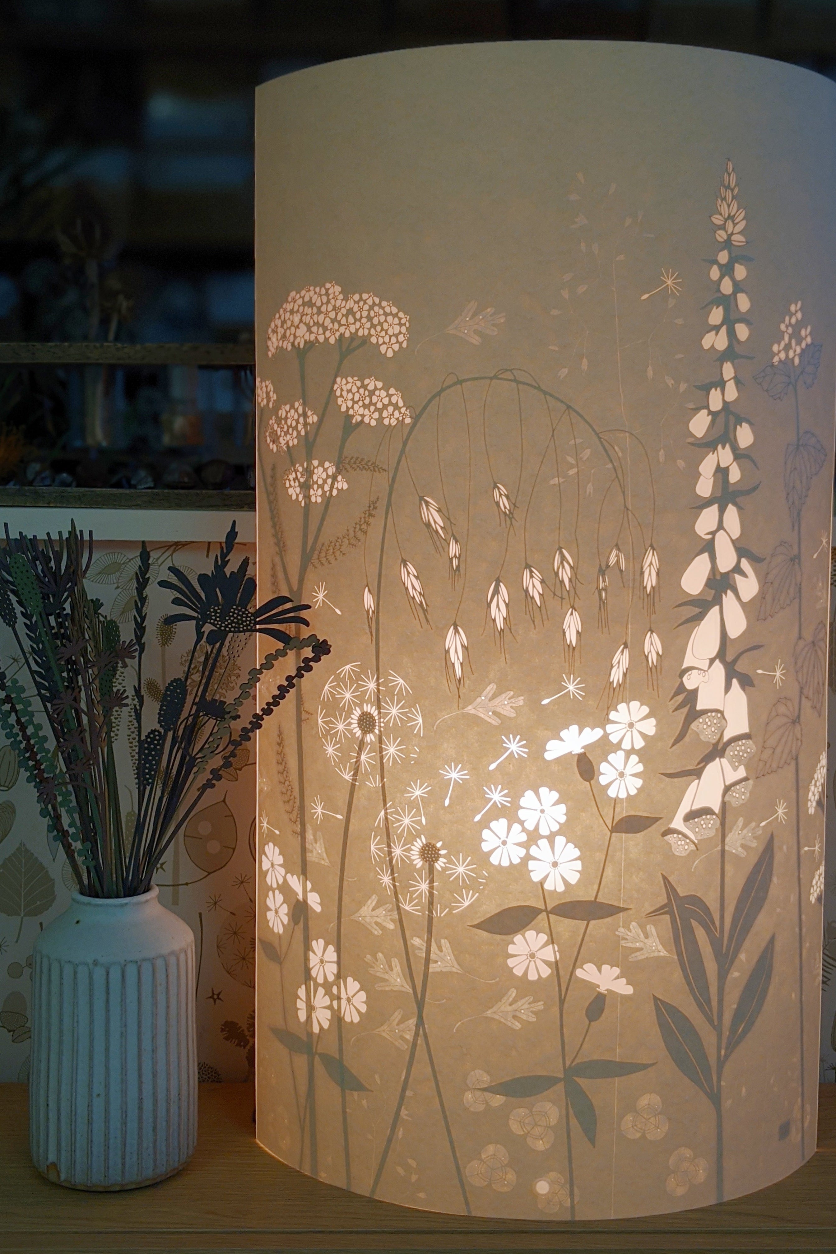 glowing parchment paper feature lamps with cut out nature designs ...