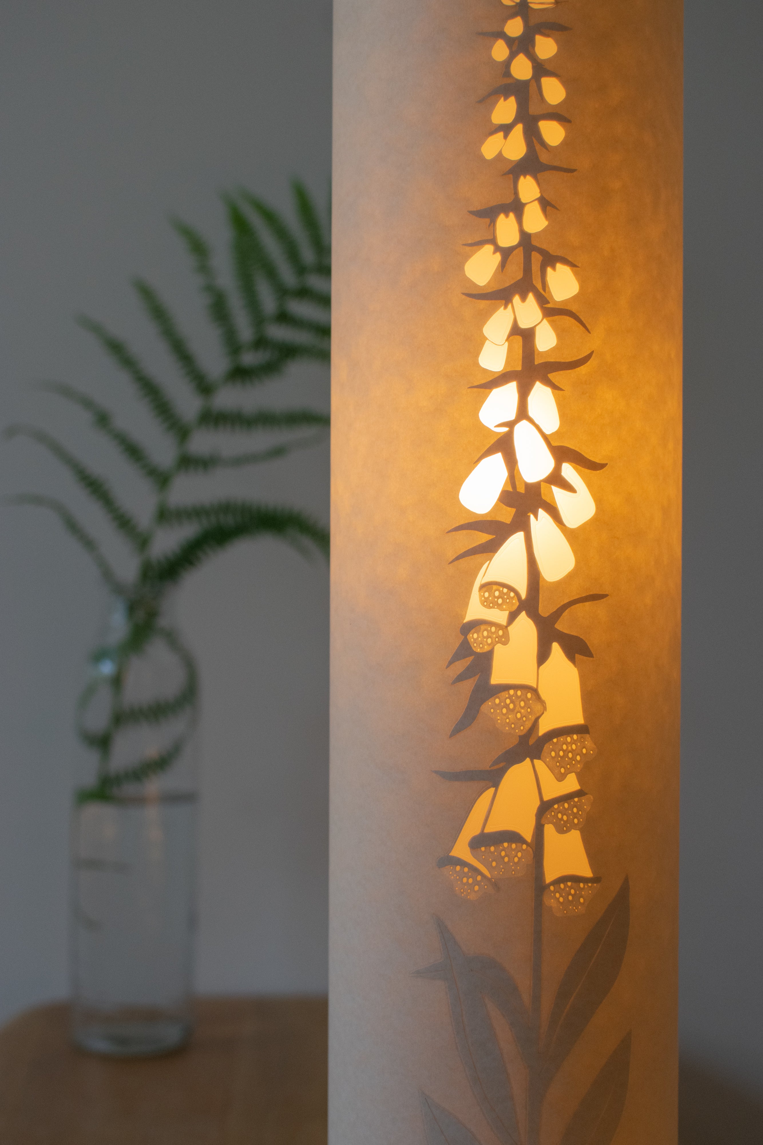 Foxglove Papercut Table Lamp by Hannah Nunn