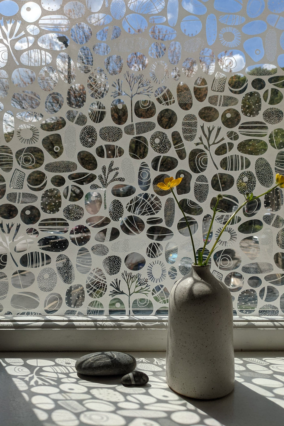 window film with meadow and nature designs by designer Hannah Nunn