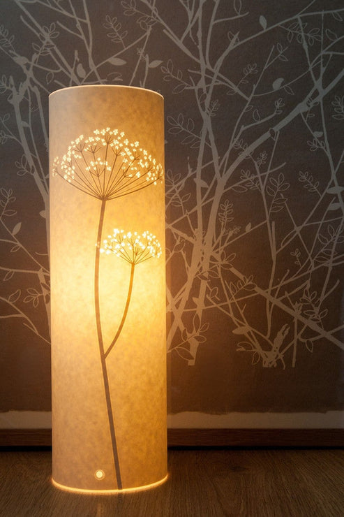 Unusual nature inspired lamp with a paper cut cow parsley designs ...
